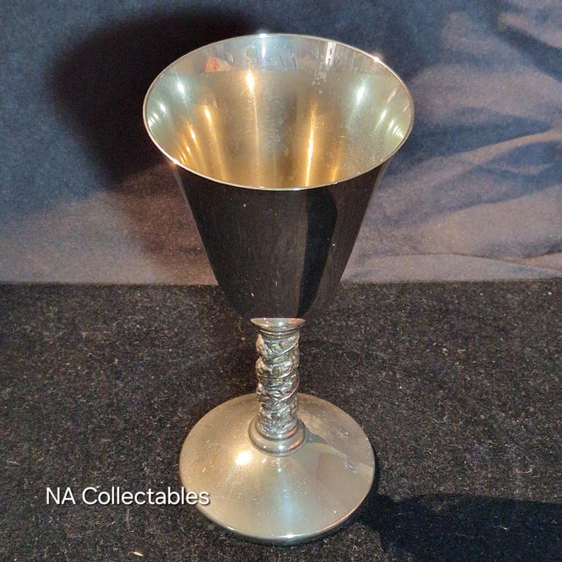 Silver Plate, Gothic Style Goblet With Twisted Stem, Spanish Made. - Etsy
