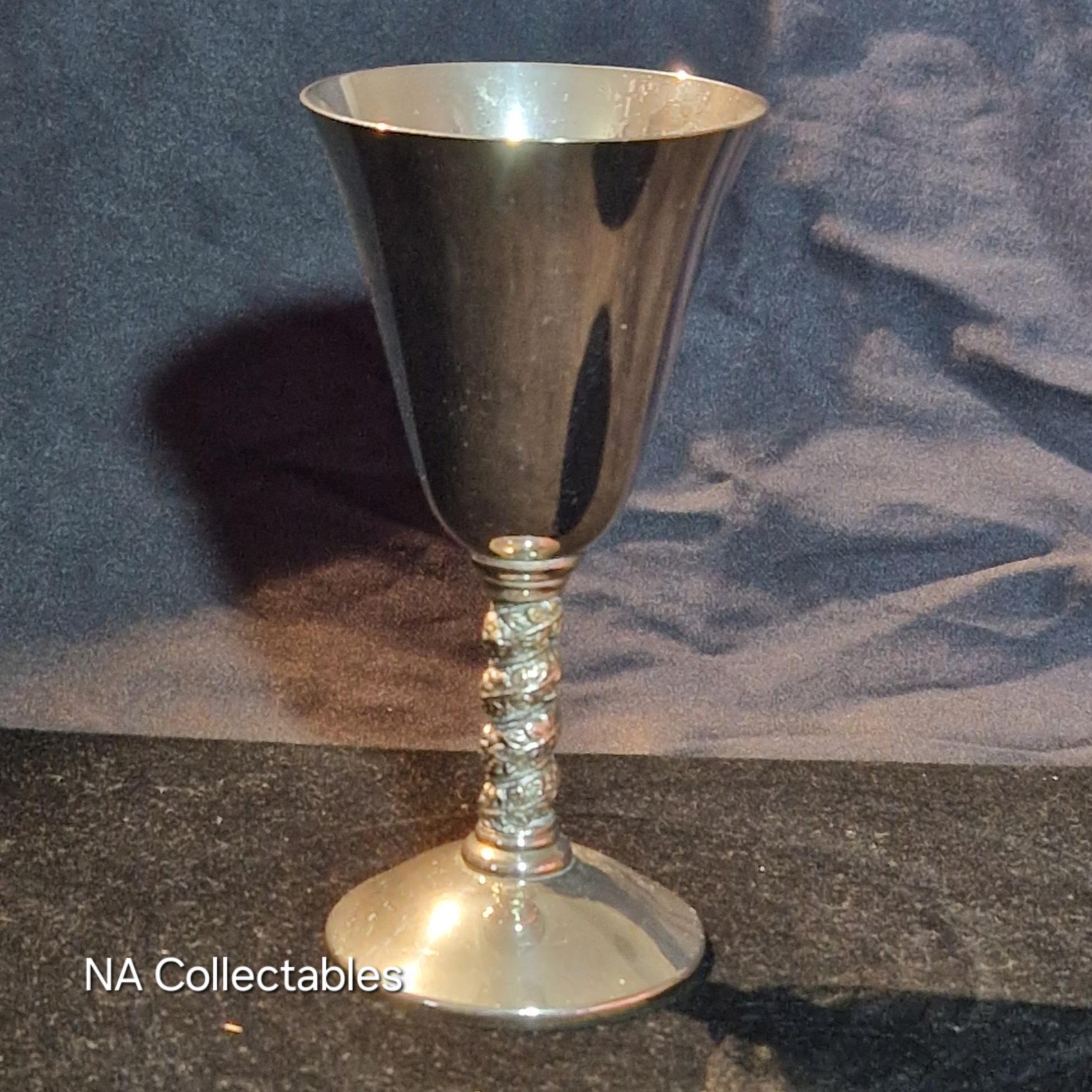 Silver Plate, Gothic Style Goblet With Twisted Stem, Spanish Made. - Etsy