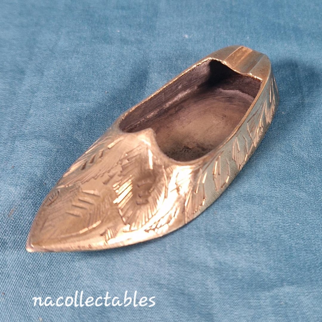 Indian Brass Aladdin Style Shoe Ashtray or Pin Tray, 1960's - Etsy