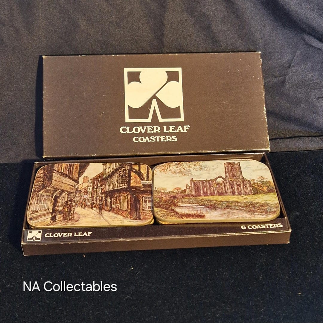Coasters With Yorkshire Scenes, Set of 6 by Clover Leaf, 1970's - Etsy