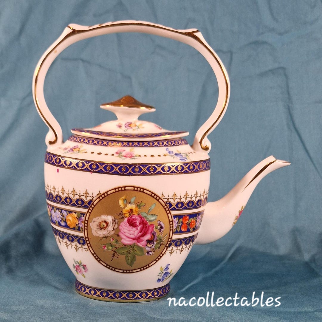 Teapot, Small Size for One, Crown Porcelain With Floral Design - Etsy