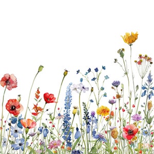 10 Wildflower Meadows Clipart Set Spring Flowers Clipart Printable ...