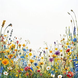 10 Wildflower Meadows Clipart Set Spring Flowers Clipart Printable ...