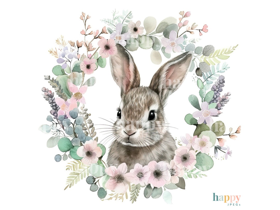 10 Rabbit Clipart Set Printable Watercolour Clipart Bundle Bunny Rabbit ...