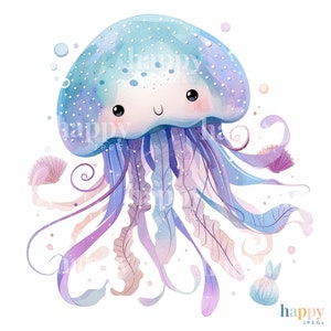 10 Magical Jellyfish Clipart Bundle Under the Sea Clipart Printable ...