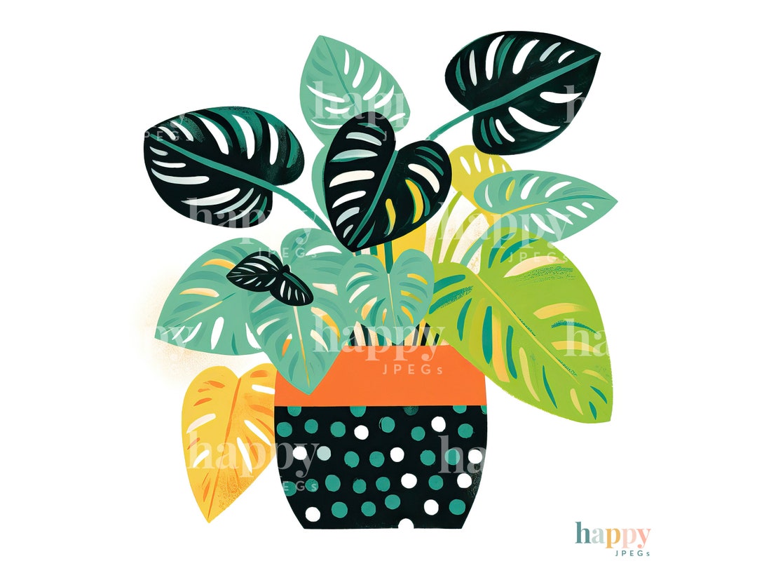 10 House Plants Clipart Set Retro Houseplants Clipart JPEG Plants ...