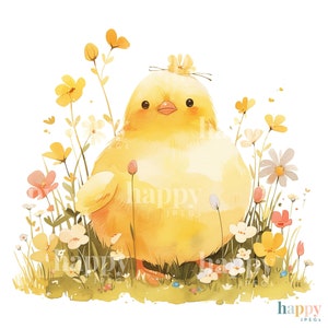 10 Cute Chicks Clipart Set Printable Watercolour Clipart Bundle Baby ...