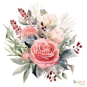 10 Peach Flowers Clipart Set Peach Floral Bouquet Clipart Flower ...