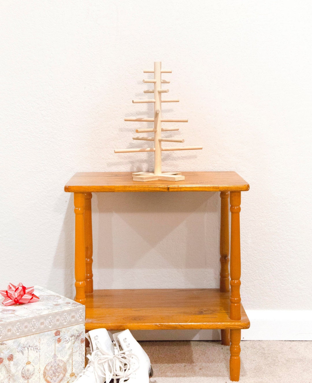 Modern Wood Dowel Christmas Tree, Scandinavian Style Tabletop Decor ...