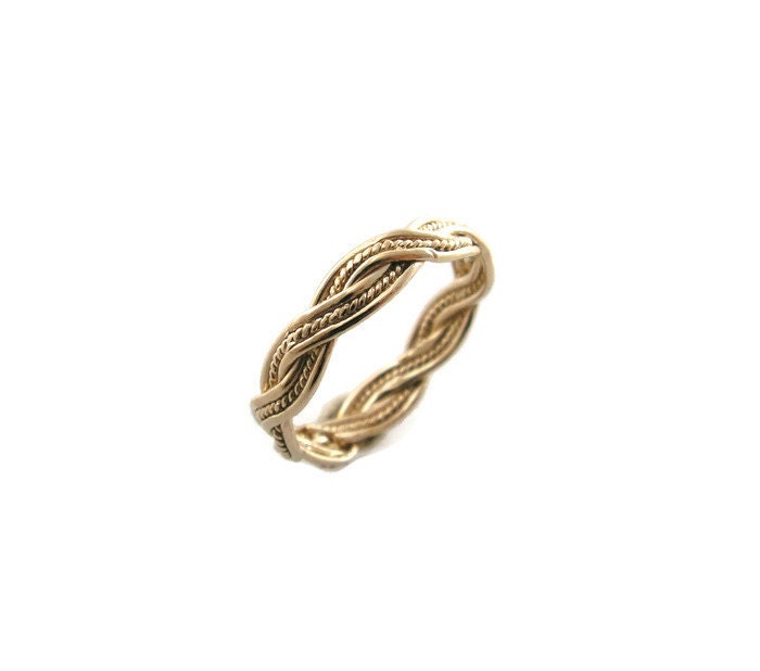 Braided Gold Ring. Gift for Her Gold Ring Unique Ring - Etsy