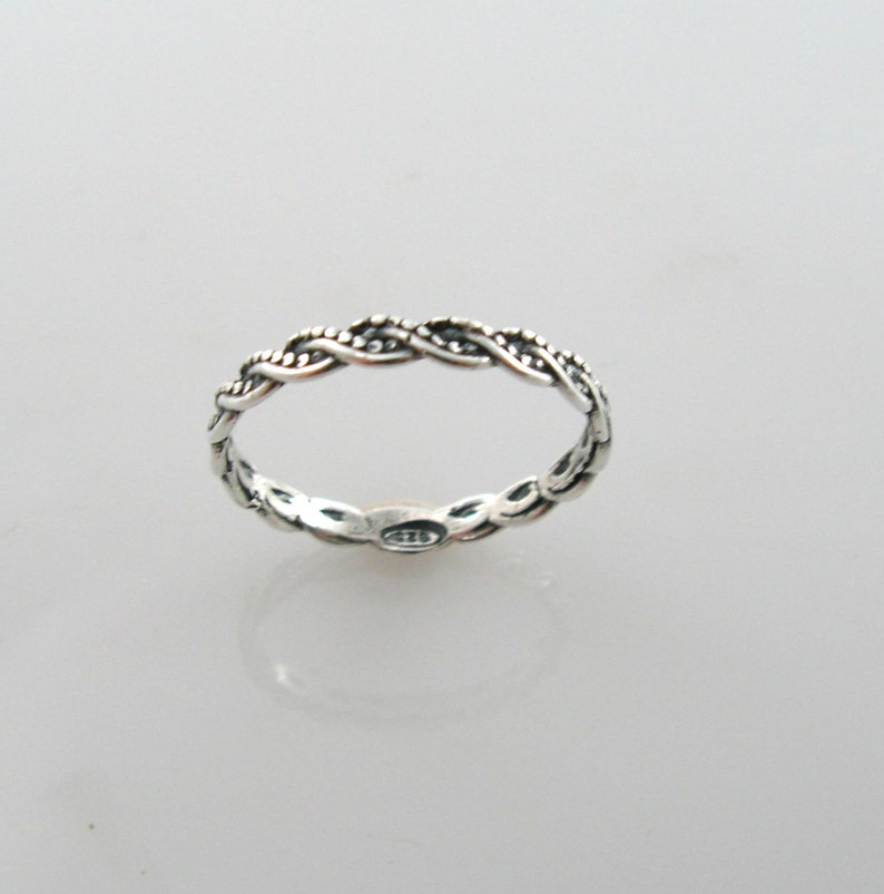 Braided silver ring. gift for her sterling silver ring | Etsy