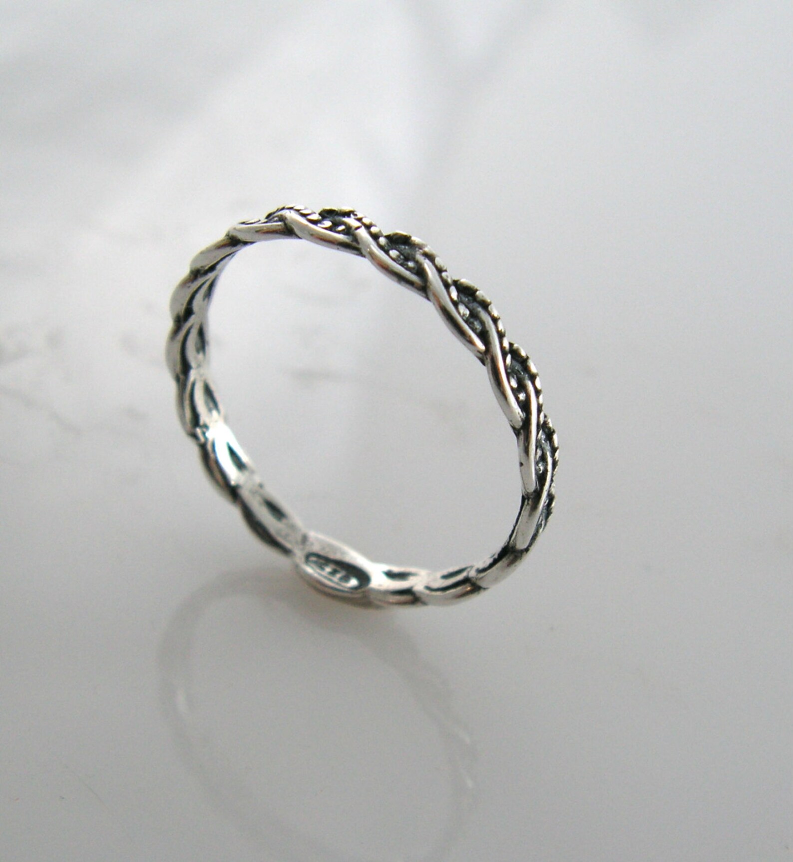 Braided silver ring. gift for her sterling silver ring | Etsy