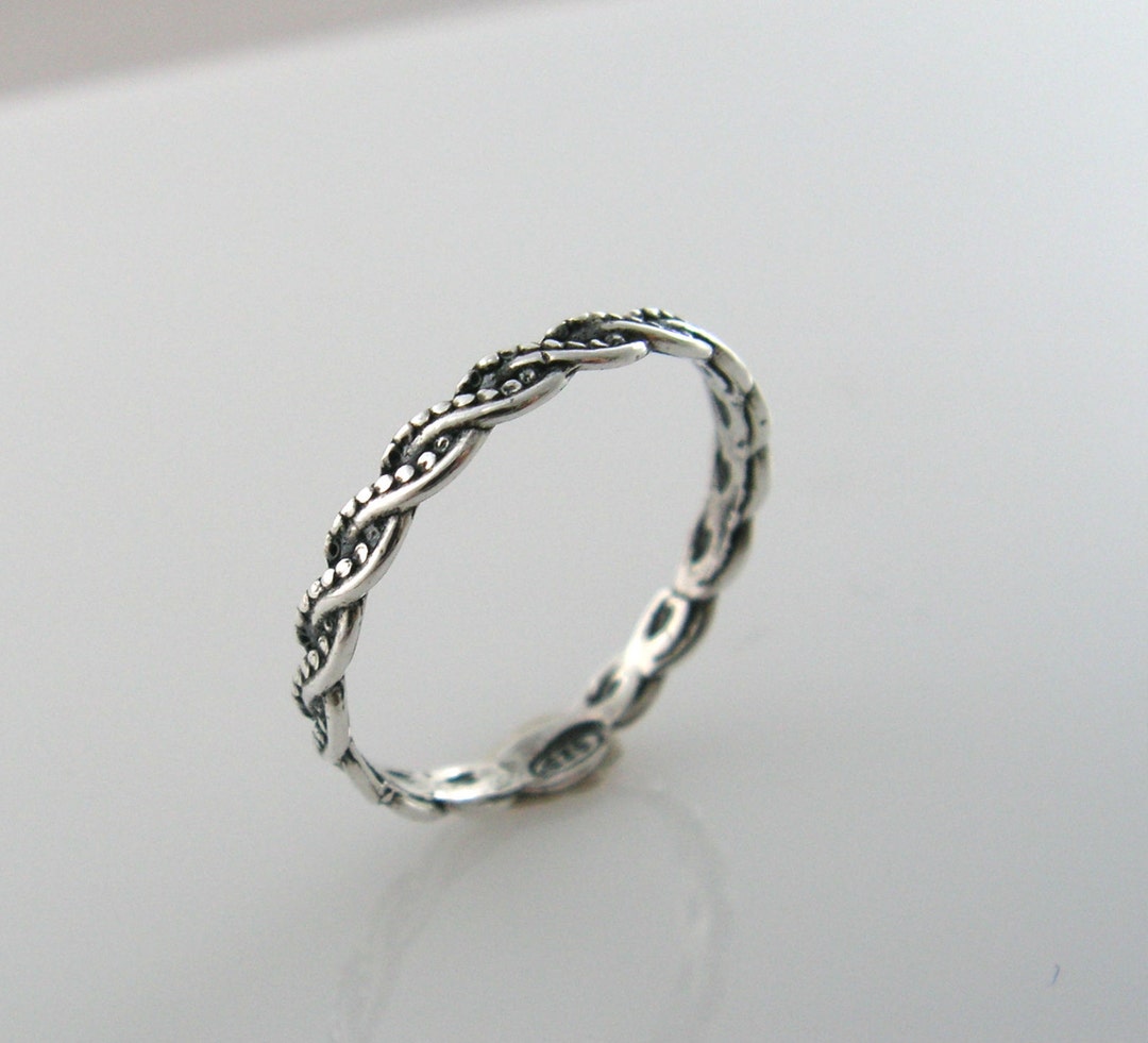 Braided Silver Ring. Gift for Her, Sterling Silver Ring, Unique Ring ...