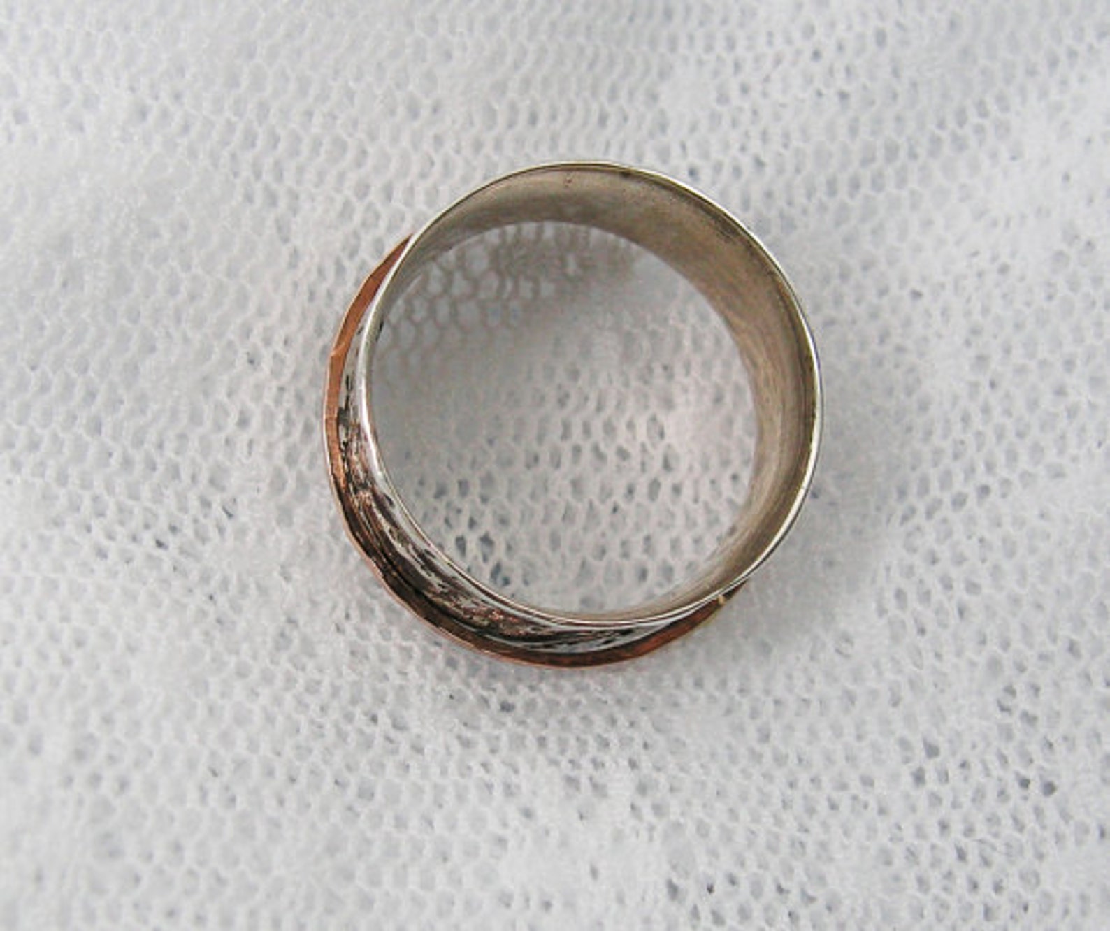 Cracked Gold and Sterling Silver Spinner Ring. Silver Gold | Etsy