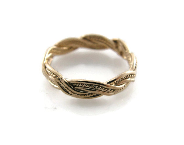 Braided Gold Ring. Gift for Her Gold Ring Unique Ring - Etsy
