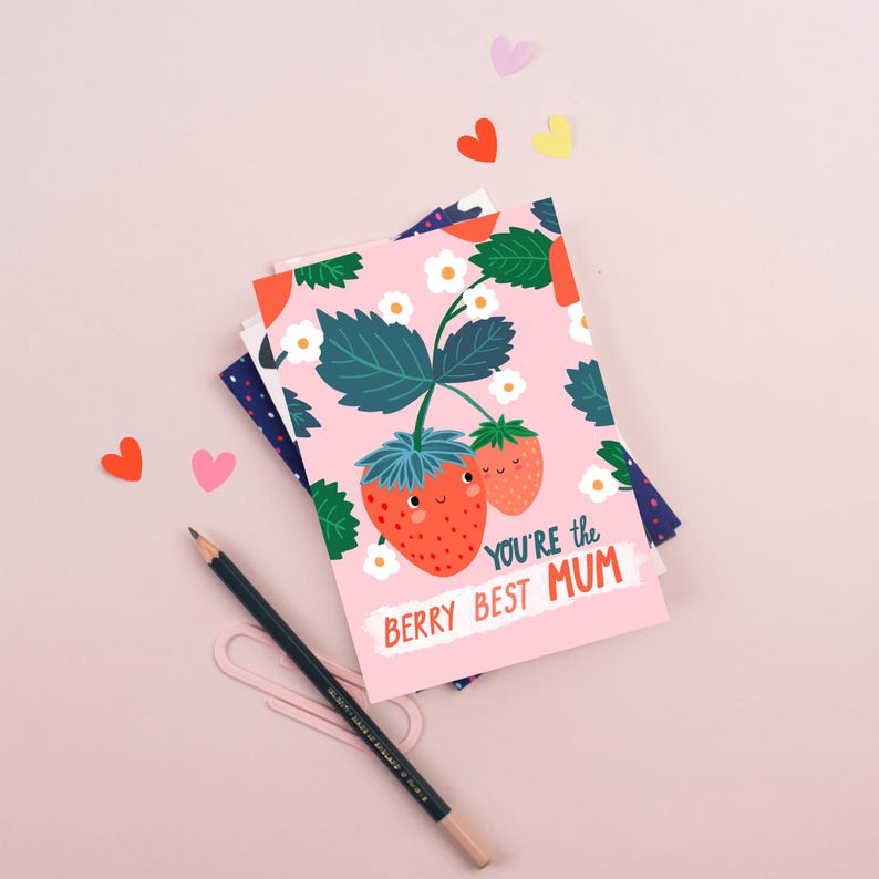 Mothers Day Card, Berry Best Mum, Mother Birthday Card - Etsy