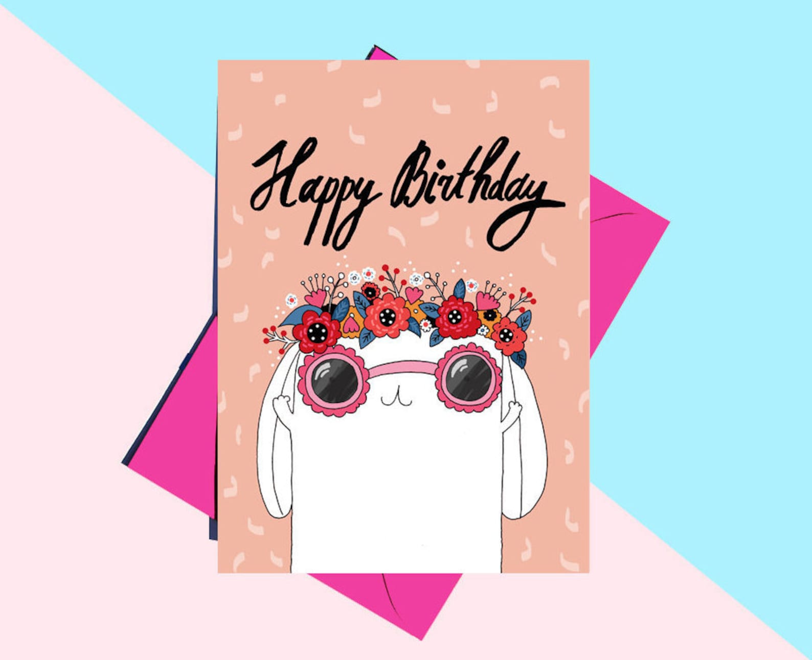 Funny Birthday Card Cute Birthday Bunny Best Friend Happy | Etsy