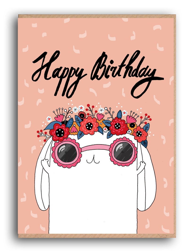 Funny Birthday Card Cute Birthday Bunny Best Friend Happy | Etsy