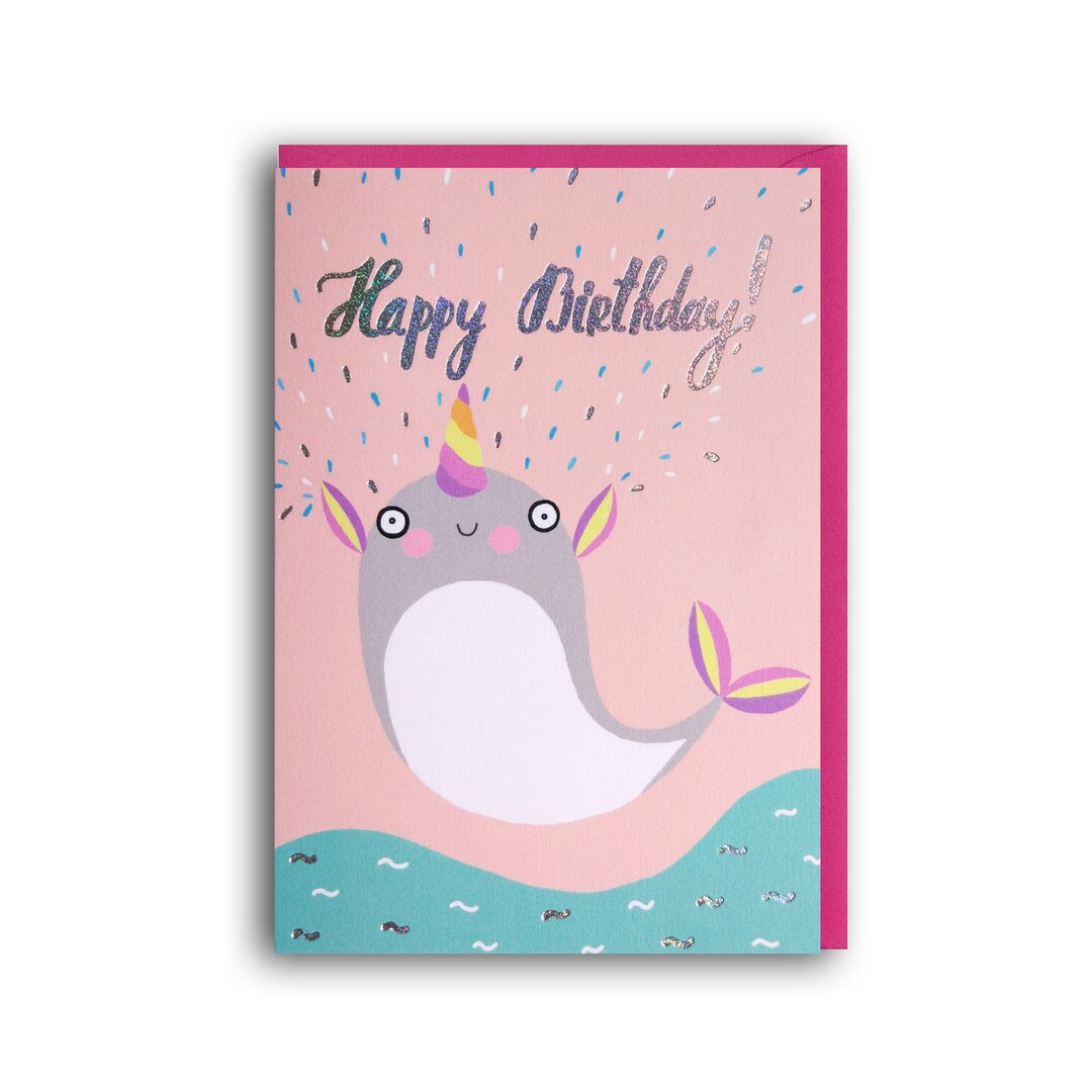 Narwhal Birthday Card, Birthday Card, Celebration Card, Birthday Cards ...