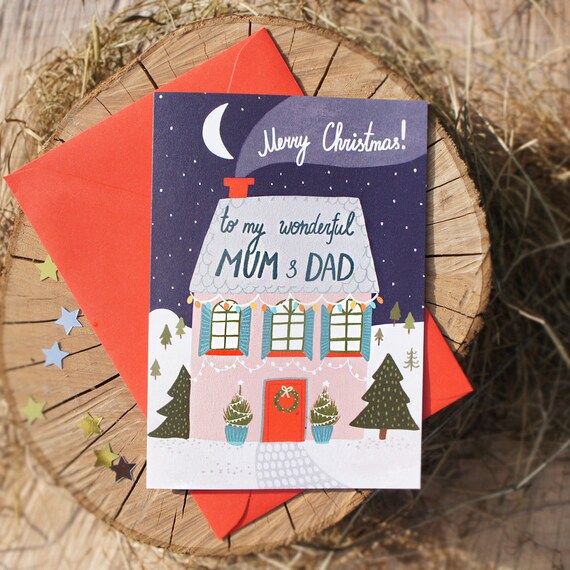 Christmas card for parents store