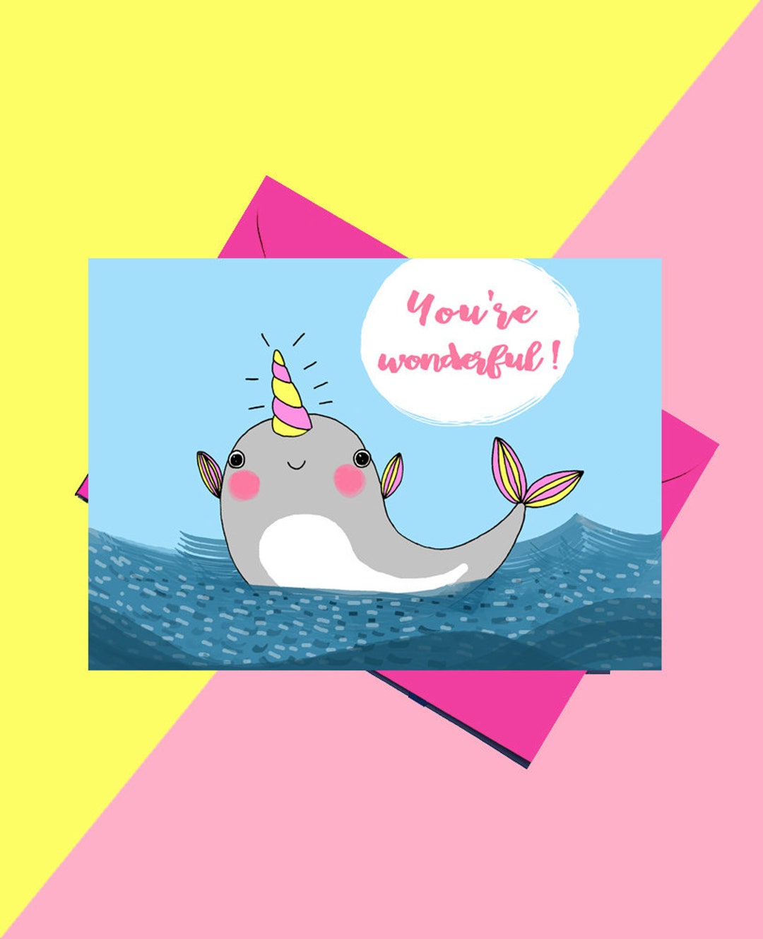 Narwhal Card, Birthday Thank You Card - Etsy Canada
