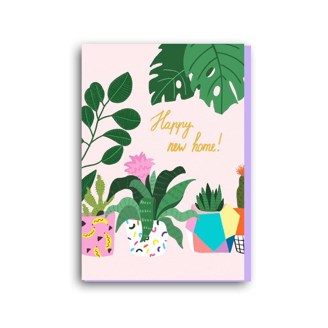 Happy New Home Card, Plant Card, Houseplant Card, Housewarming Card ...