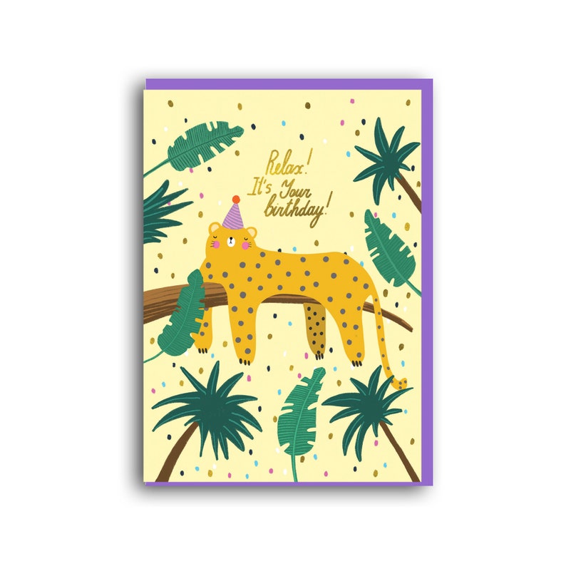 Leopard Birthday Card Animal Card Birthday Card Safari - Etsy