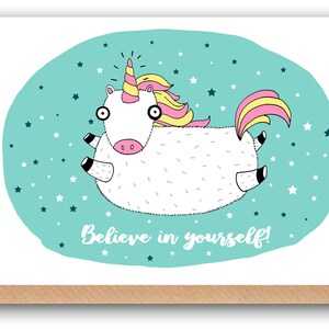 Unicorn Greeting Card - Cute Card - Encouragement - Well Done ...