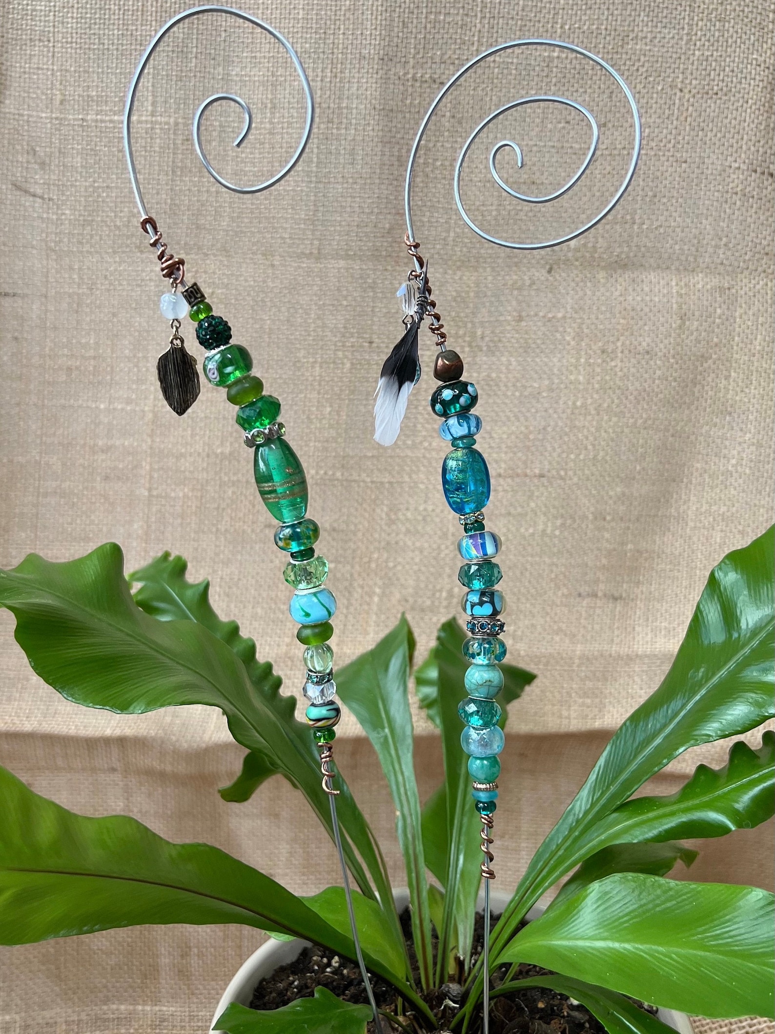 Beaded Fairy Garden Wand/plant Stake 14” - Etsy