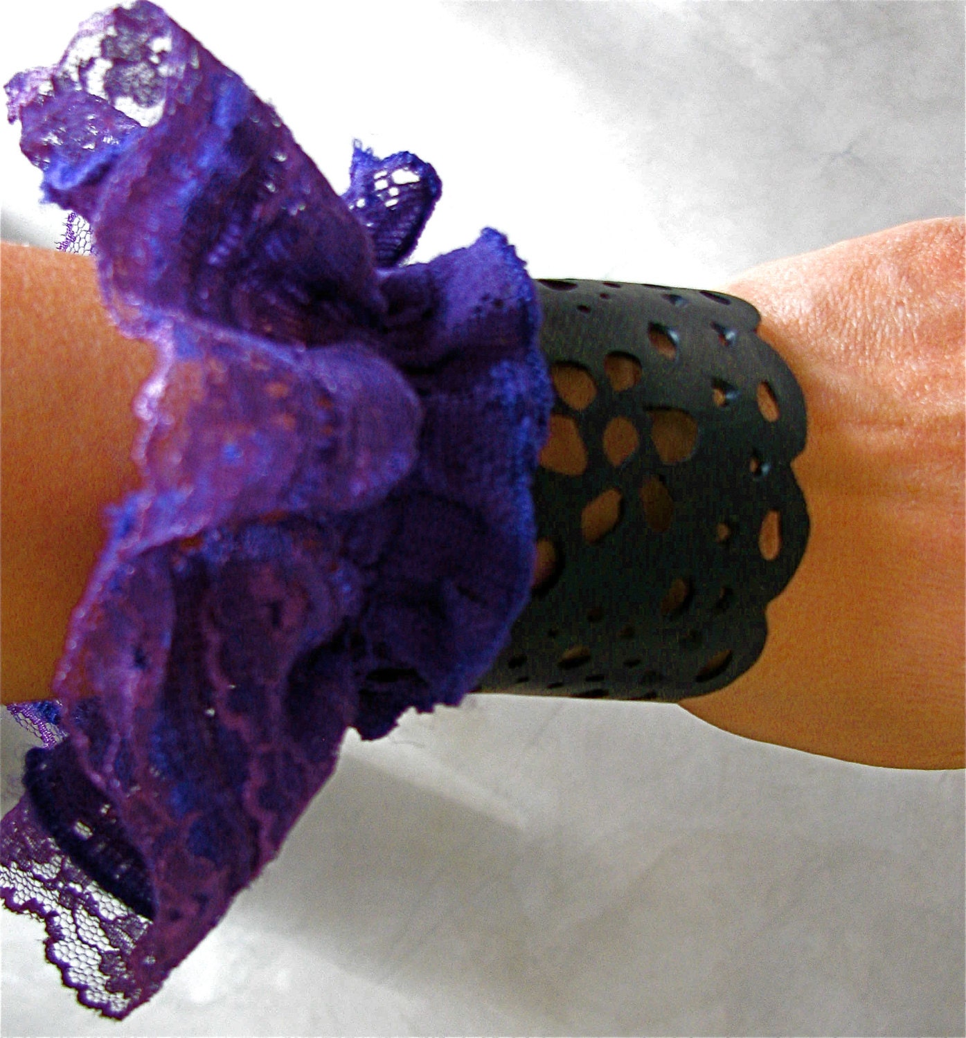 Romantic Recycled Bike Tire Wrist Cuff Upcycled Rubber - Etsy