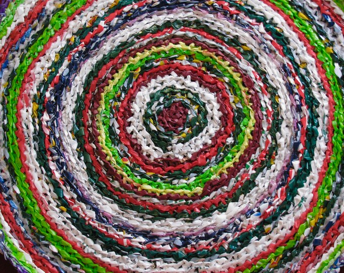 Recycled Plastic Bags Designer Rug, Upcycled Plastic Bags Home Decor ...