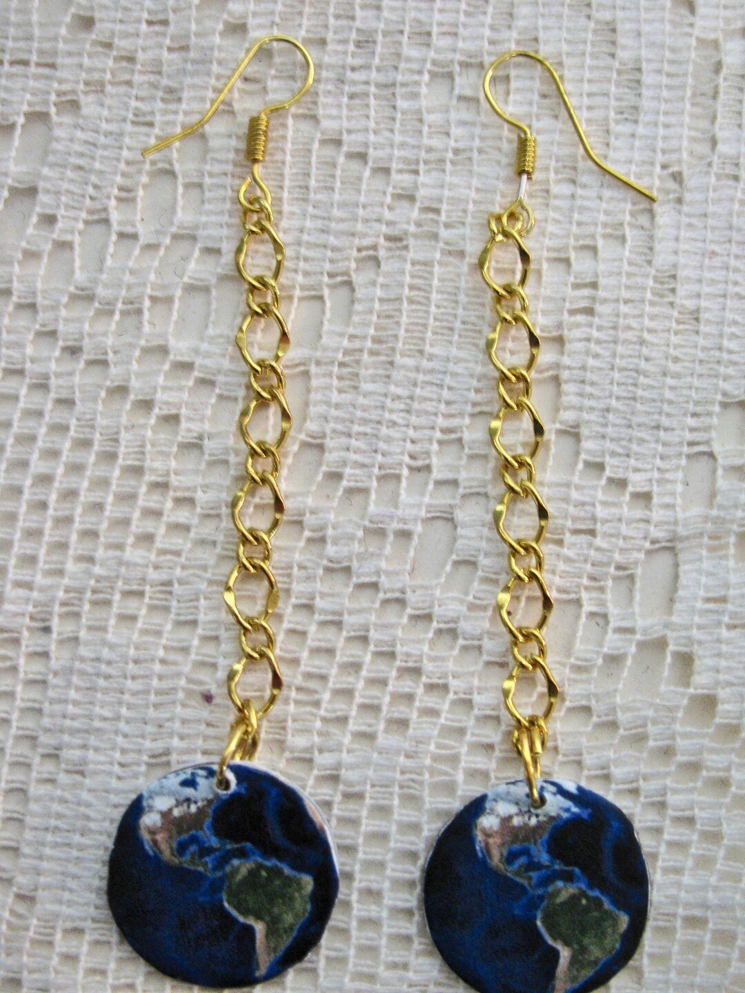 Earth Day Elegant Earrings, Planet Earth Long Earrings, Celebrate Earth ...