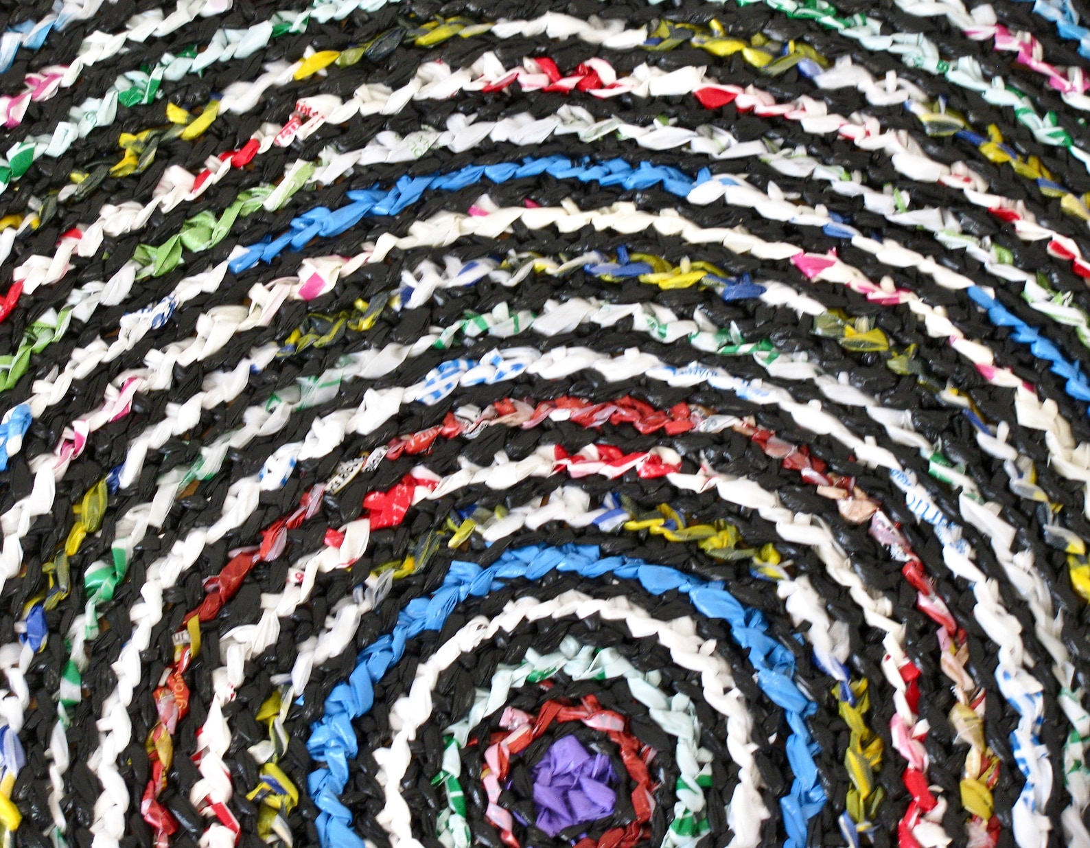 Recycled Crocheted Plastic Designer Rug, Upcycled Plastic Bags ...