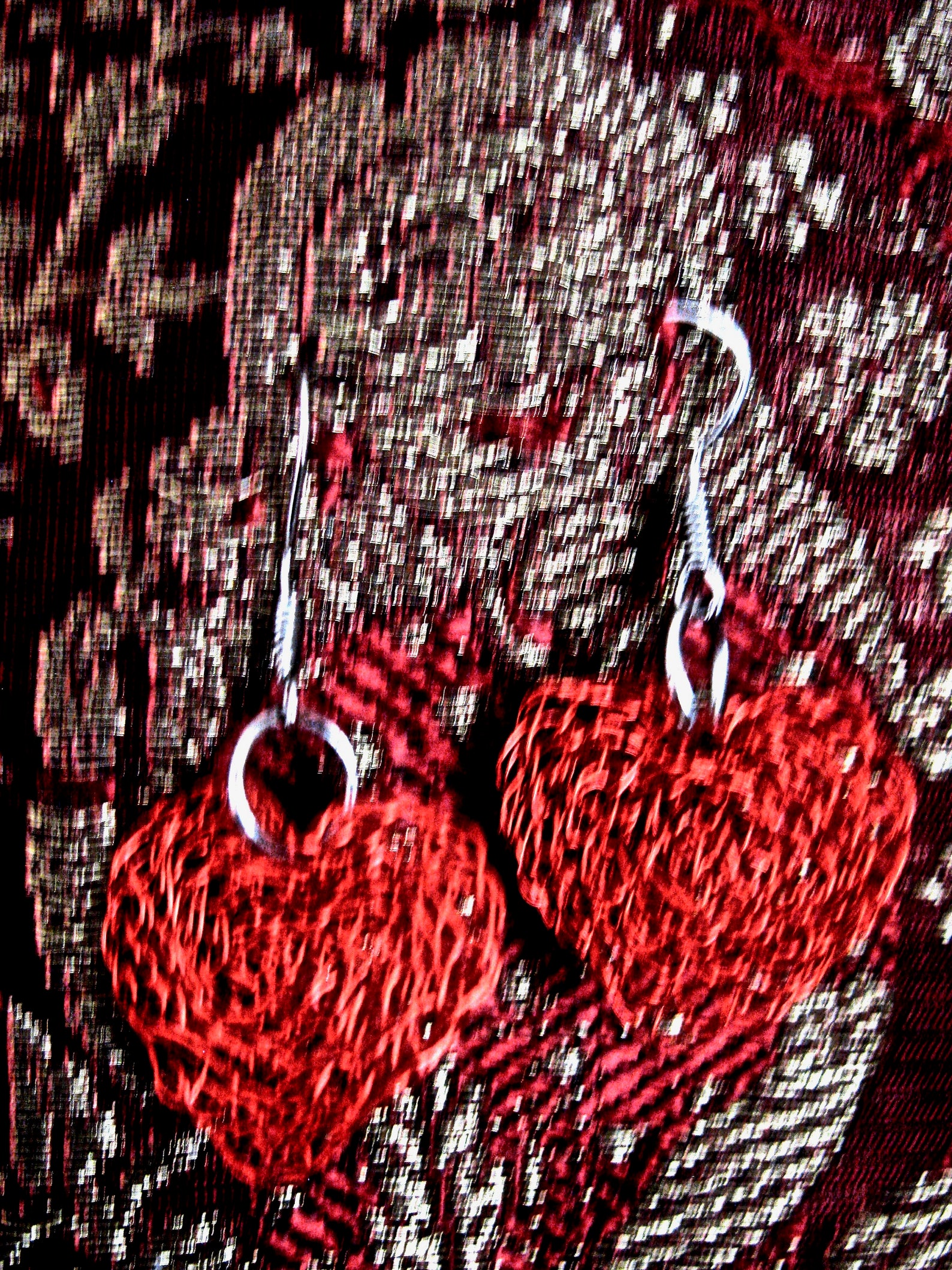 Hand crocheted wire Heart earrings Valentine's wire | Etsy