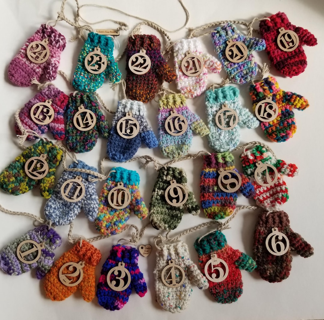 Design Your Own Colorful Advent Mitten Garland / Mitten Advent Calendar ...