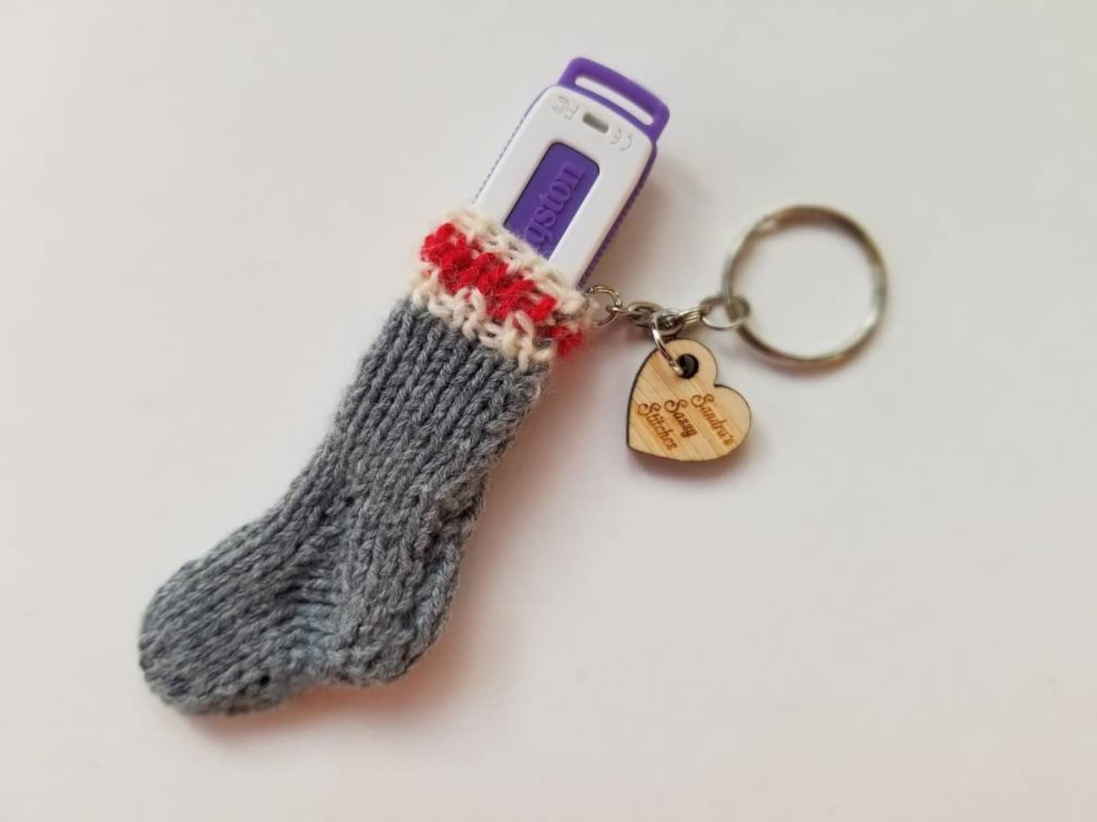 Work Sock Key Chain / Hand Knit Mini Sock Keychain / Sock - Etsy UK
