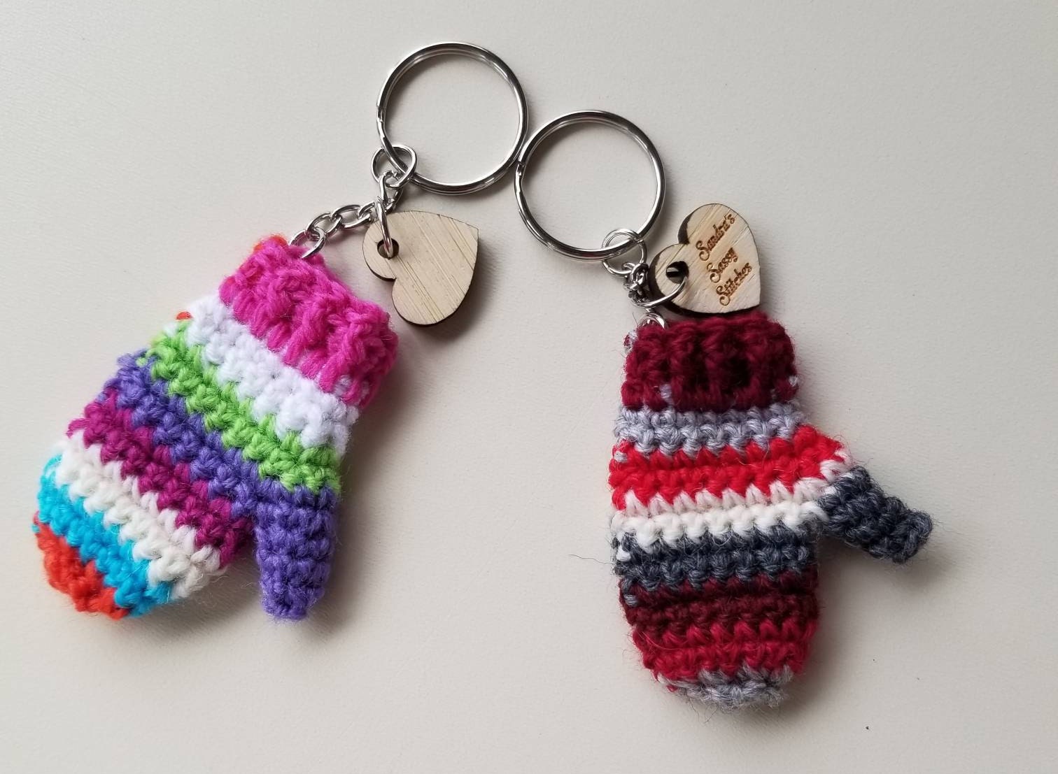 Mitten Key Chain - Handmade Mini Mitt Quarter Keeper Keyring - Shopping ...
