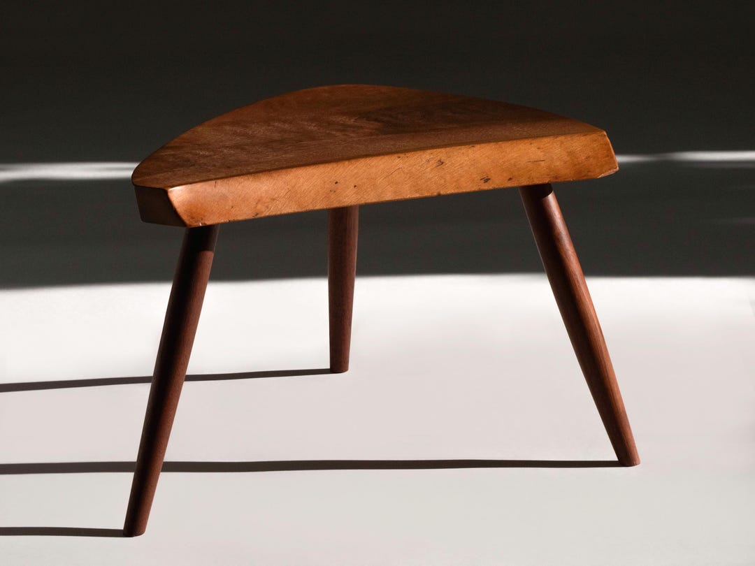 On Hold* George Nakashima Studio Plank Stool in Walnut, Signed - Etsy