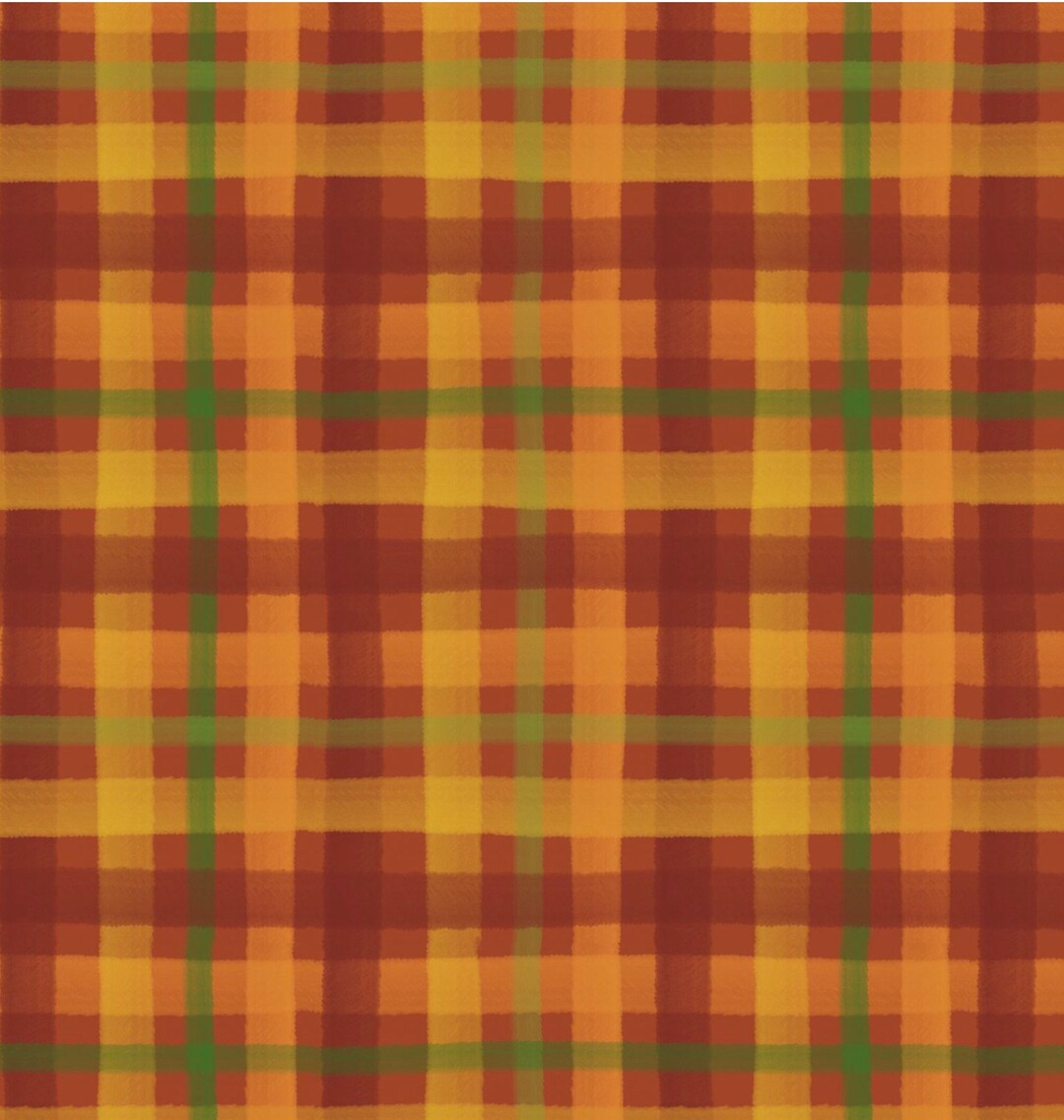 Fall Plaid Fabric, Autumn Plaid Fabric, Orange Plaid Fabric, Harvest Plaid, Halloween Plaid ...