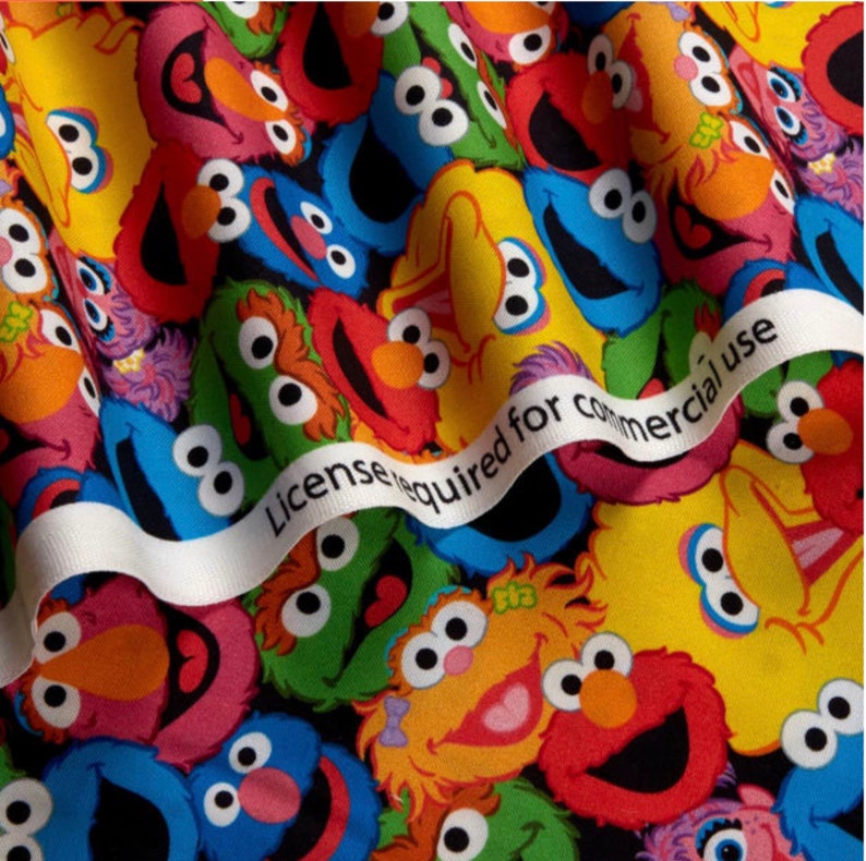 Licensed Sesame Street™characters Fabric 100% Cotton | Etsy
