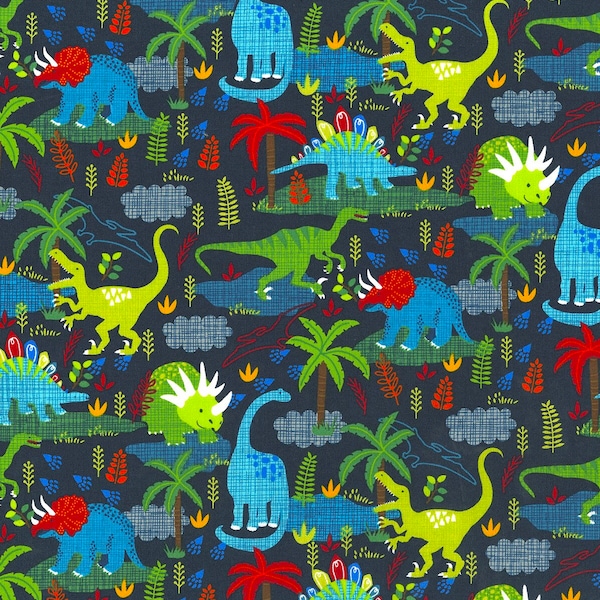 Dinosaur Fabric - Etsy