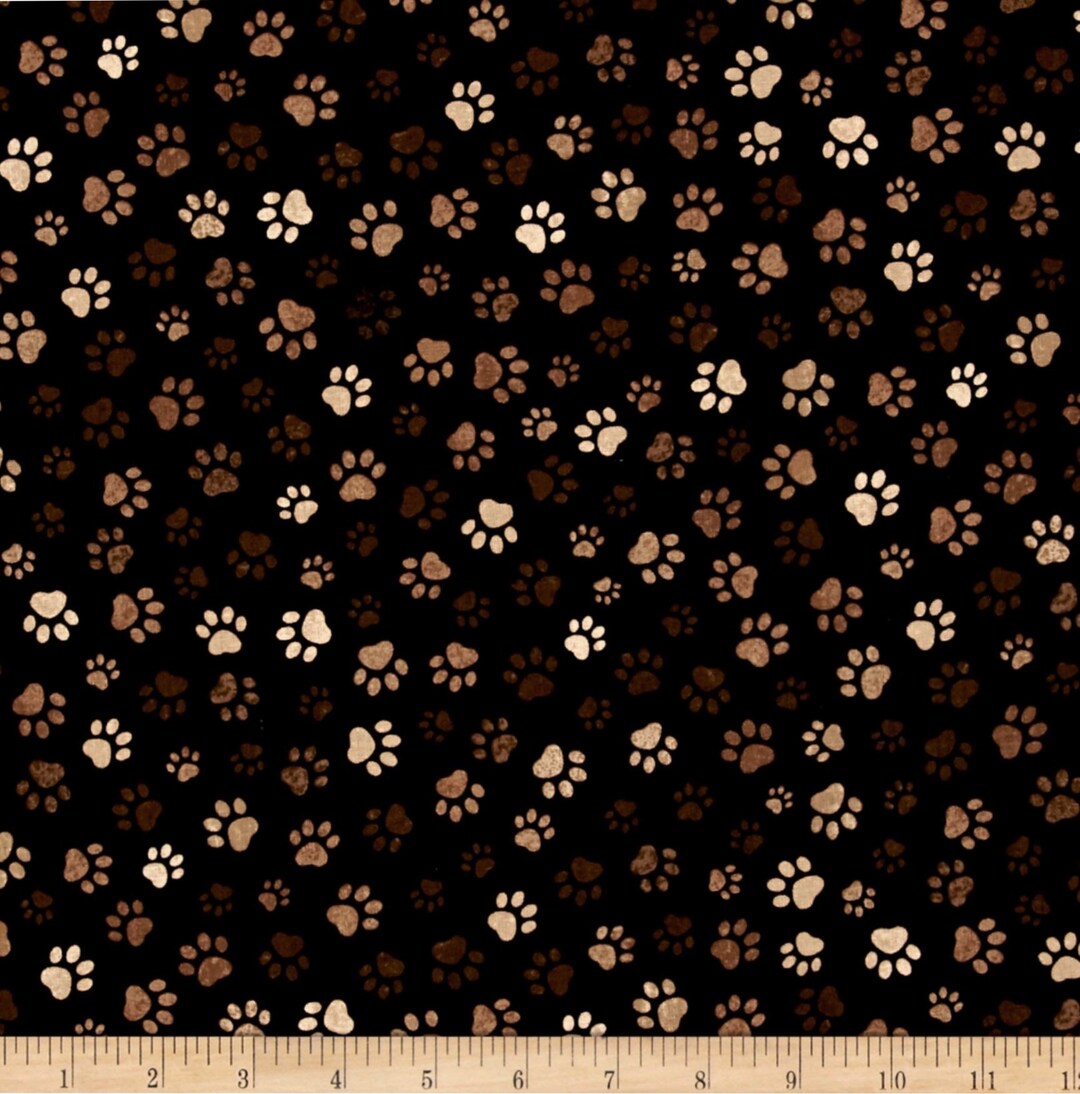 Timeless Treasures Paw Print Fabric Muddy Paw Prints Fabric, 100% ...