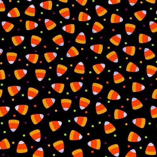Candy Corn Fabric Candy Cane Dots Fabric Halloween Fabric - Etsy
