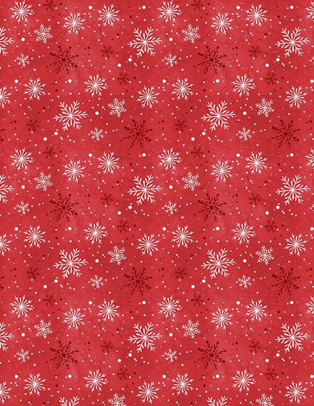 Christmas Fabrics, Frosty Merry-mints Snowflakes Fabric on Red by ...