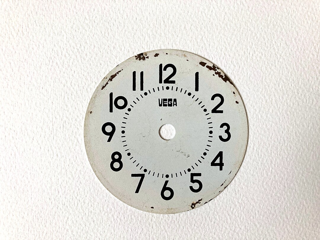 Vintage Clock Face / Vega Metal Clock Face - Etsy