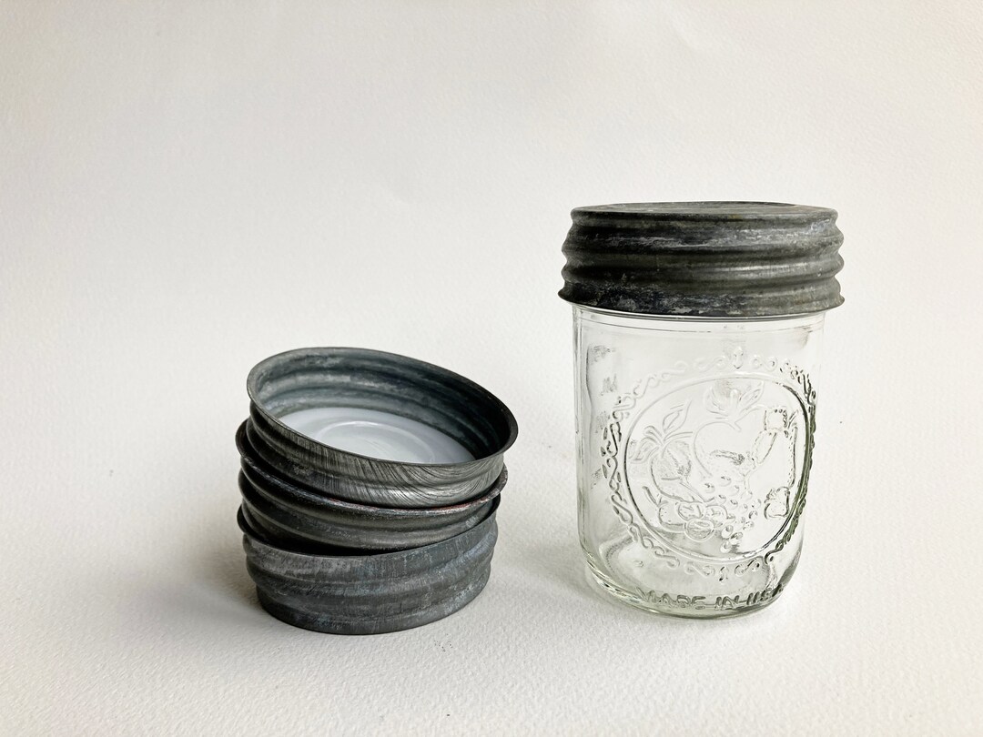 Vintage Ball Jar Lids / Galvanized Jar Lids - Etsy