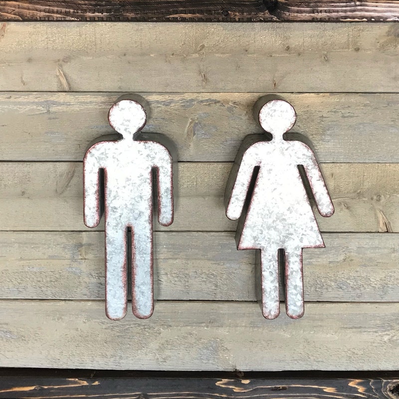 Metal Bathroom Sign - Etsy