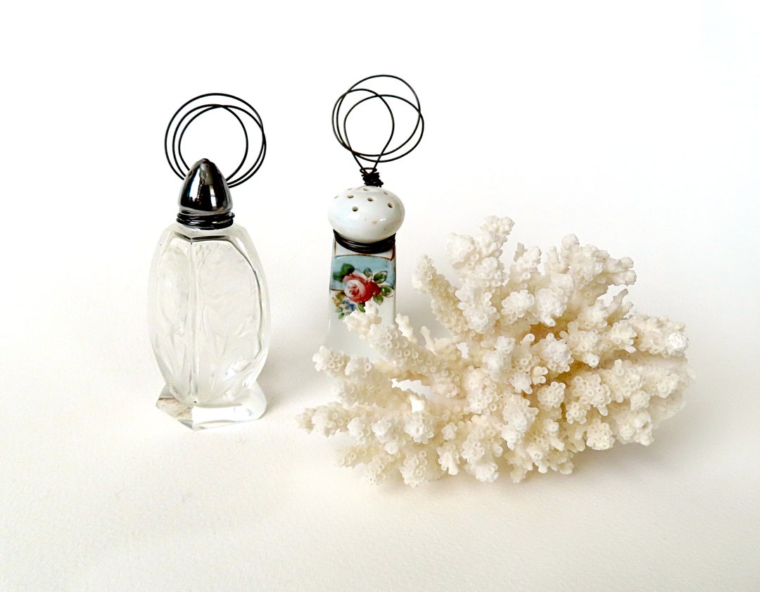 Farmhouse Decor / Photo Stand From Vintage Repurposed Salt Shaker ...