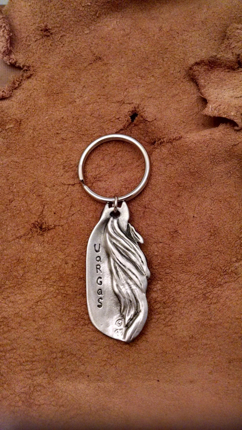 Pewter Horsehead Keychain Horse Keychain - Etsy