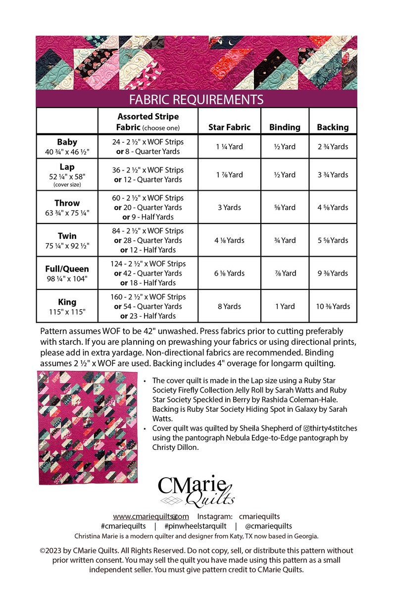 Pinwheel Star Quilt Pattern (PDF Download) - Etsy